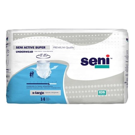 Seni Seni S-XL14-AS1 Active Super Underwear; Extra Large; Pack of 56 S ...